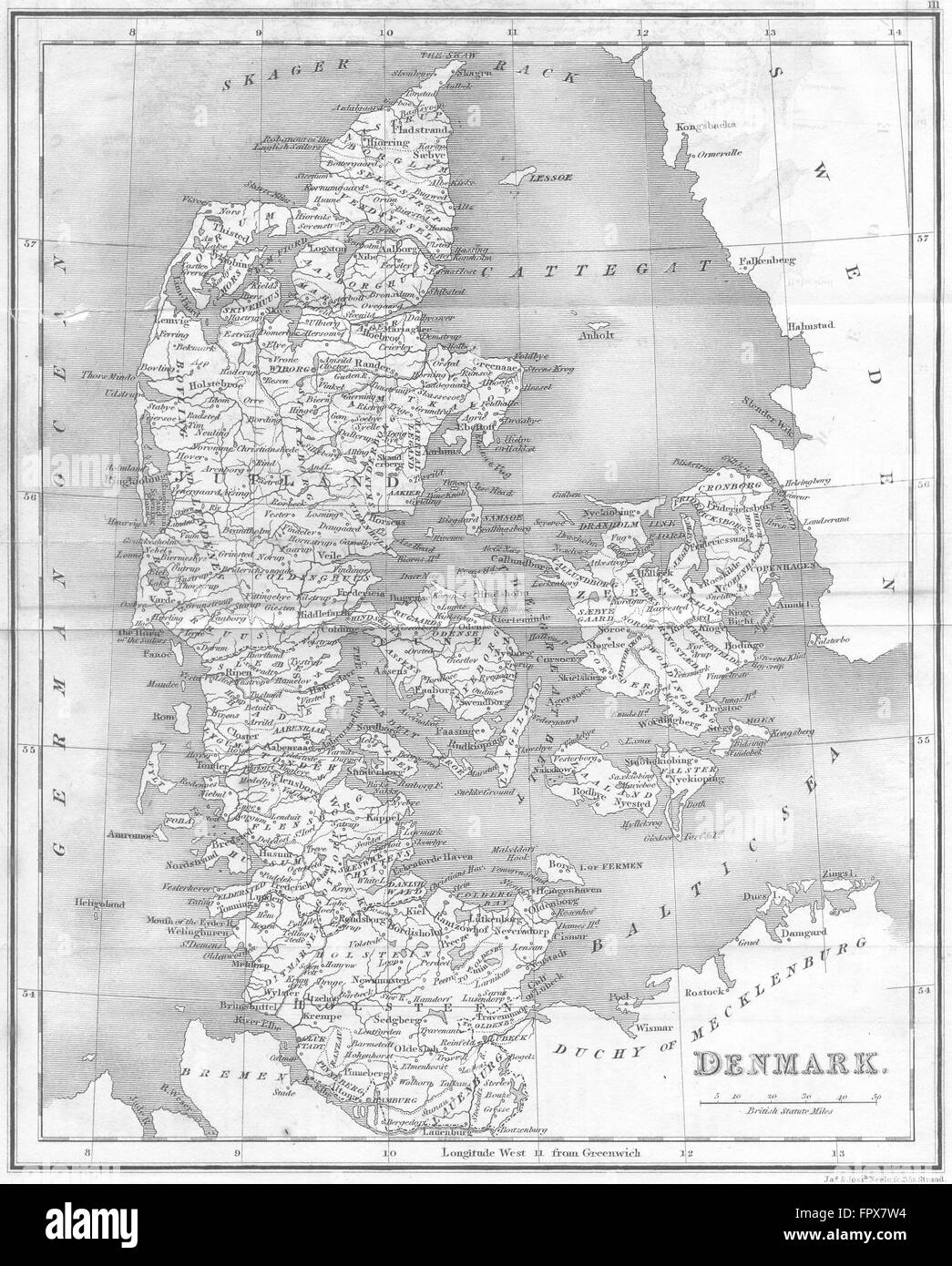 Vintage map of denmark Black and White Stock Photos & Images - Alamy