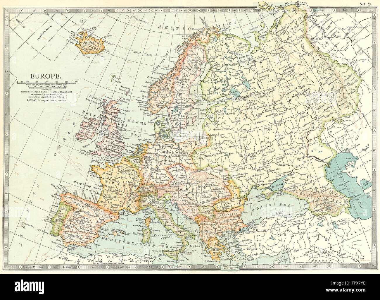 EUROPE: Continent: Iceland, 1903 antique map Stock Photo - Alamy