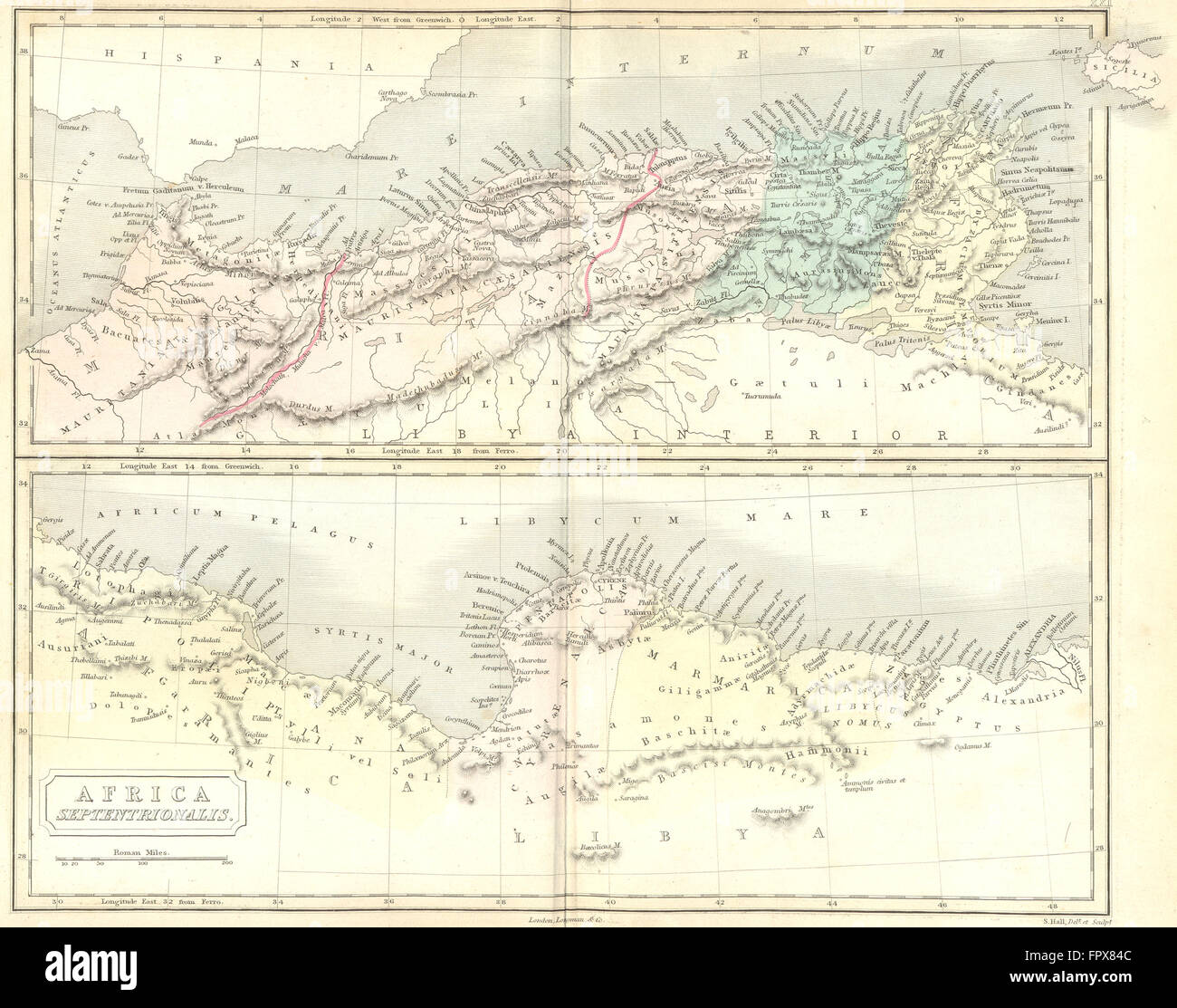 AFRICA: Septentrionalis: North: Butler Classical, 1861 antique map ...