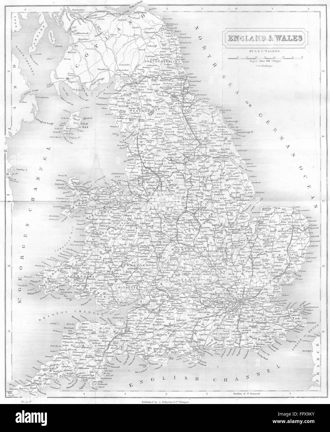 UK: England Wales: England Wales Fullarton Map, 1841 Stock Photo - Alamy