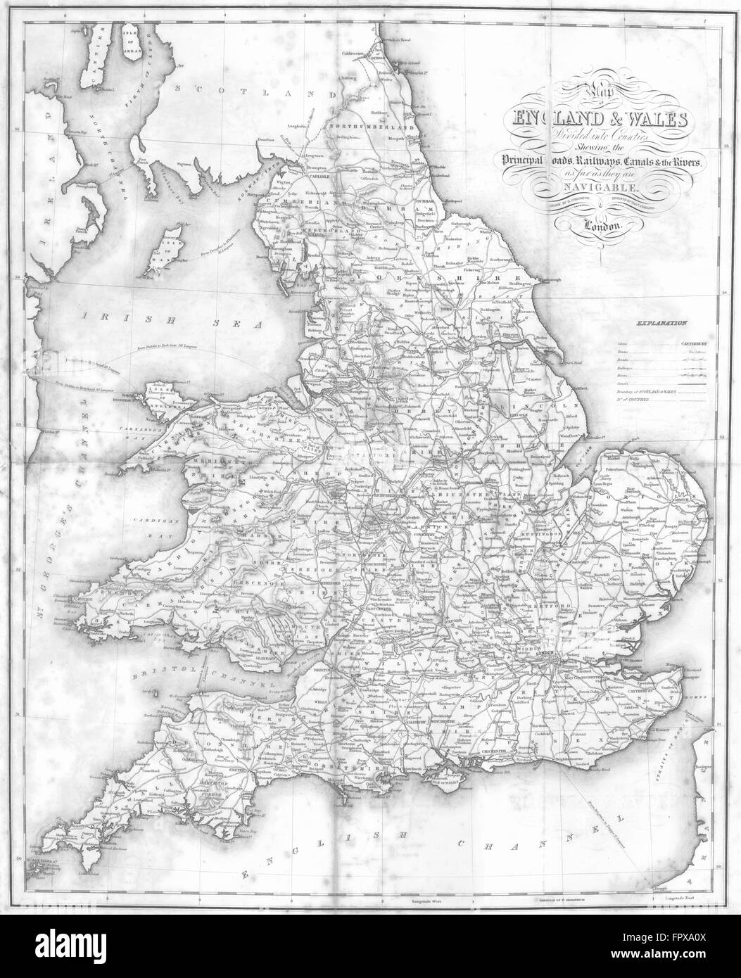 Map england counties Black and White Stock Photos & Images - Alamy