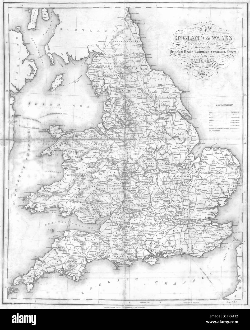 Historical counties map uk Black and White Stock Photos & Images - Alamy