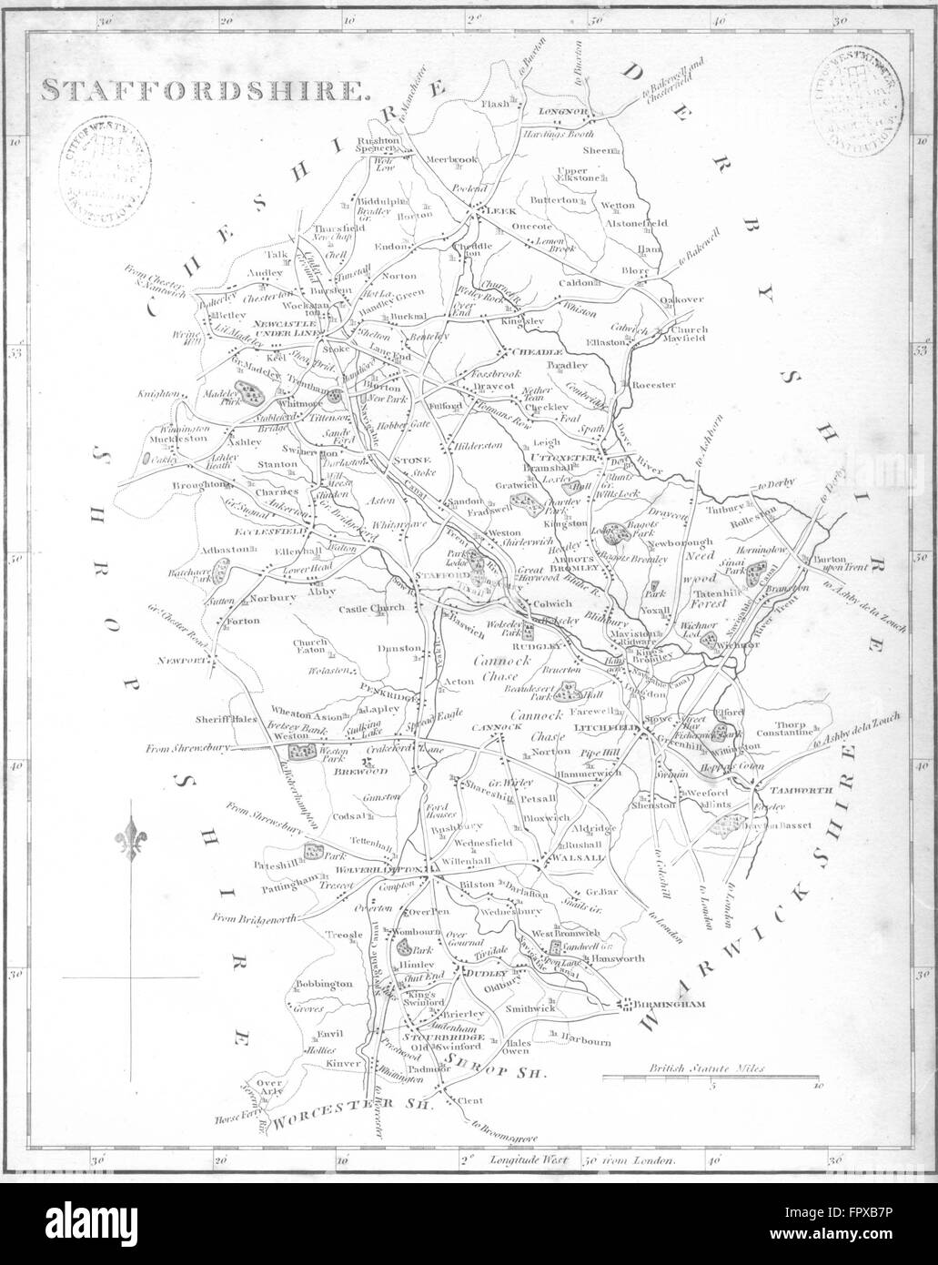 Staffordshire map Black and White Stock Photos & Images - Alamy