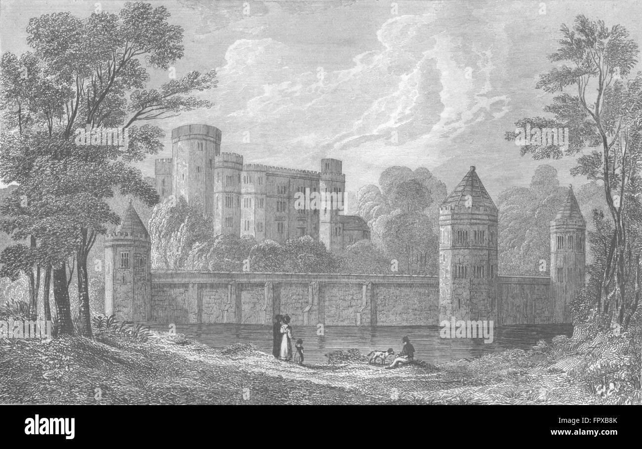 STAFFS: Caverswall Castle: West Dog, antique print 1830 Stock Photo - Alamy