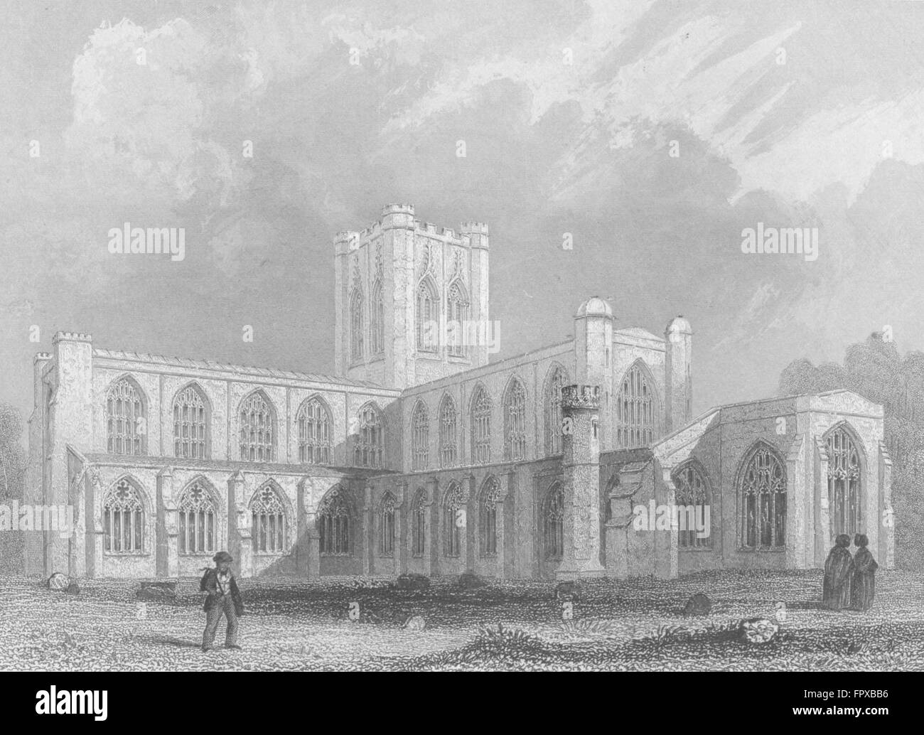 CHESHIRE: Chester Cathedral SE view, antique print 1836 Stock Photo - Alamy