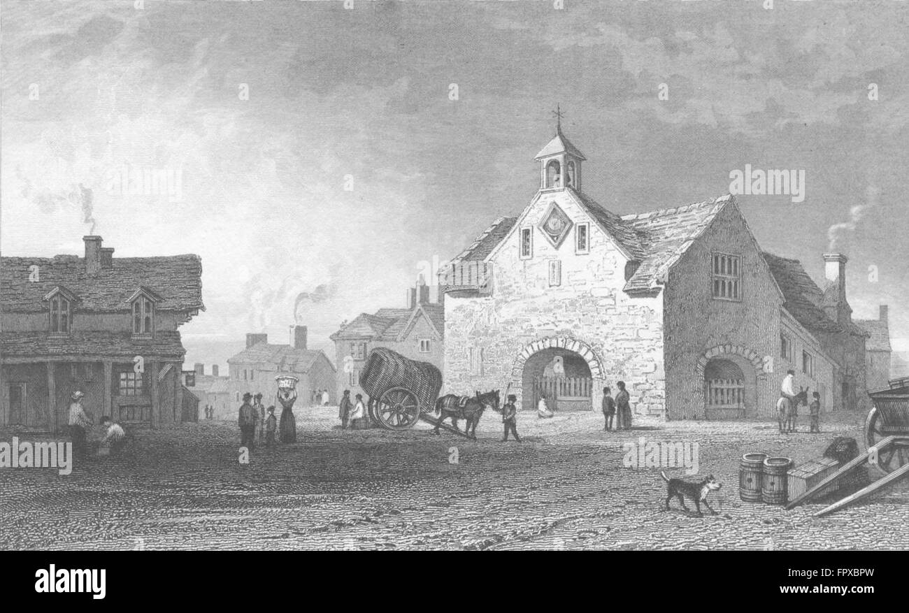 DENBIGHSHIRE: Town Hall, Ruthin: Denbigh: Gastineau, antique print ...