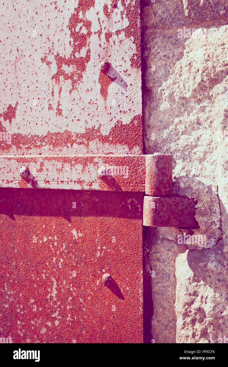 Details of an old rusty iron door at a military base Stock Photo - Alamy