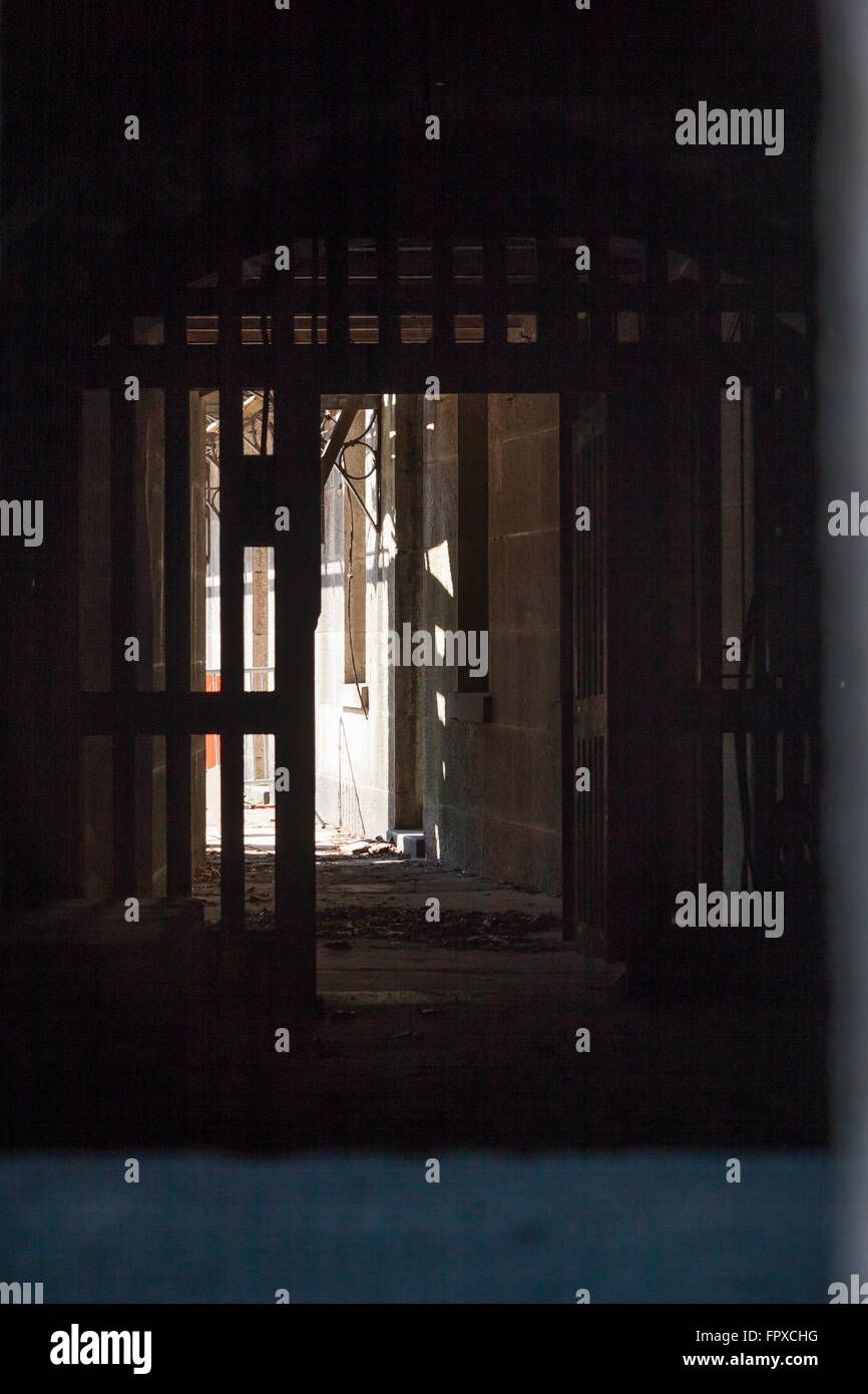 A view through an old military fort window. You can see clear through ...
