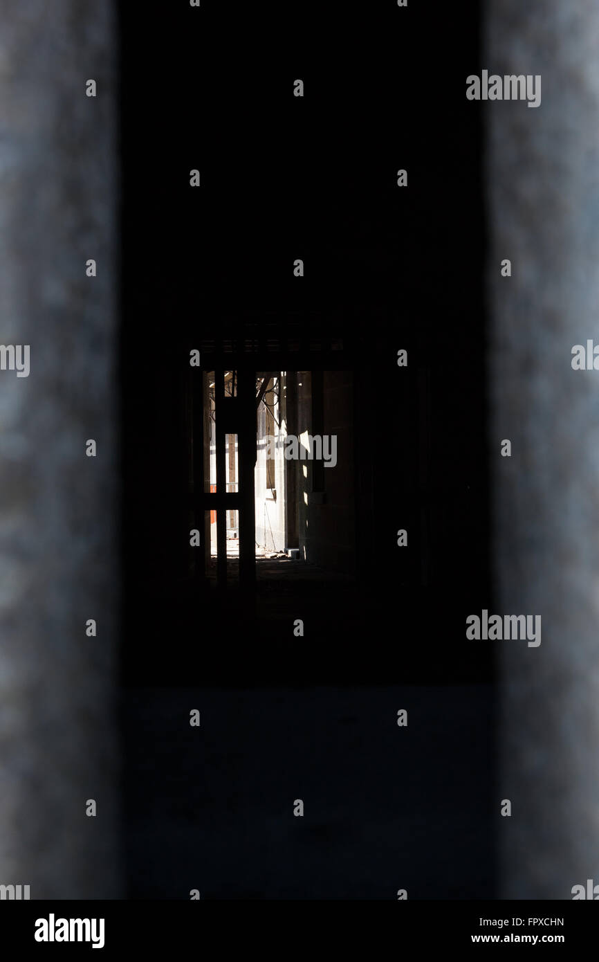 A view through an old military fort window. You can see clear through ...