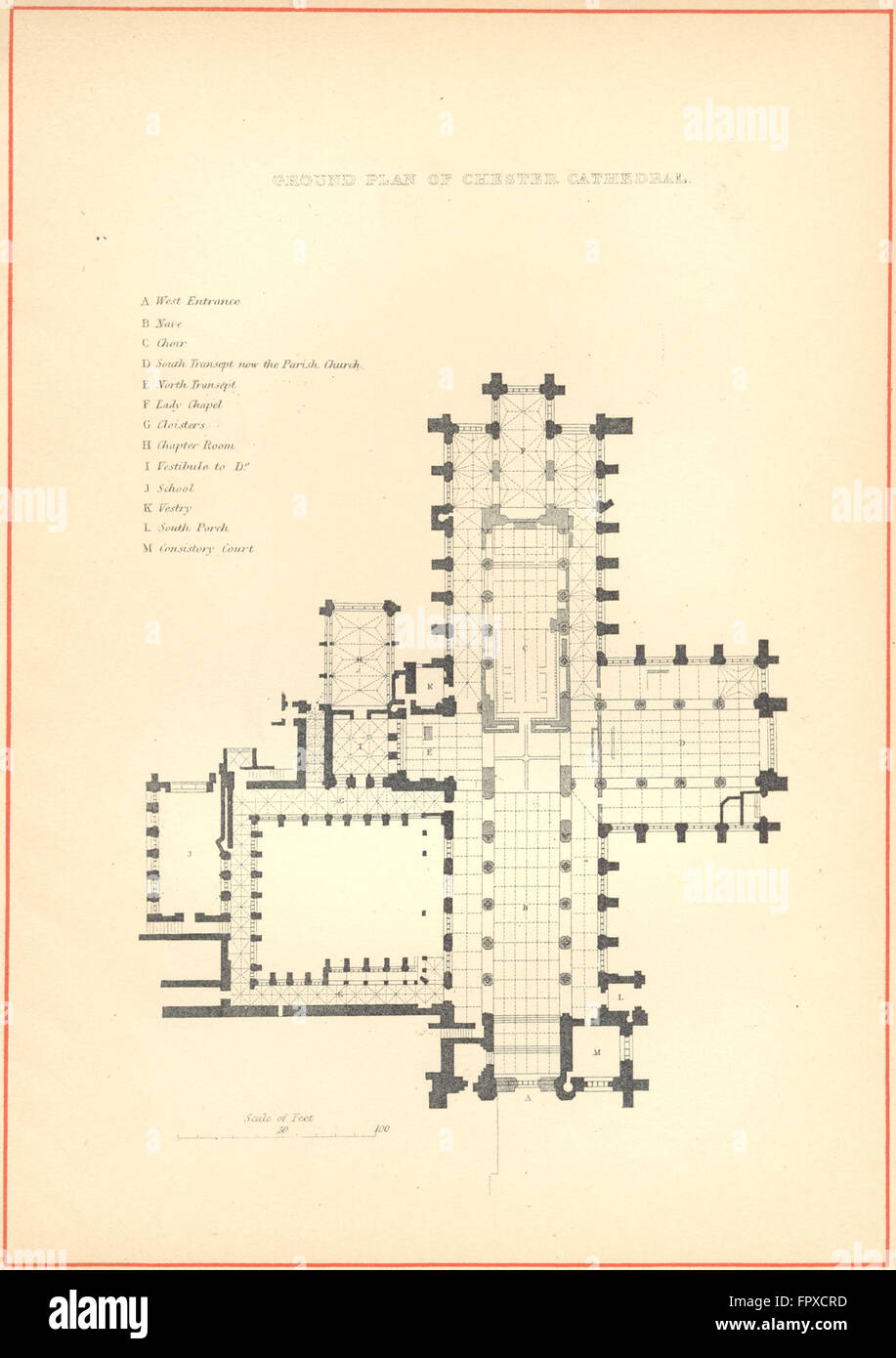 Cheshire plan chester cathedral antique hi-res stock photography and ...