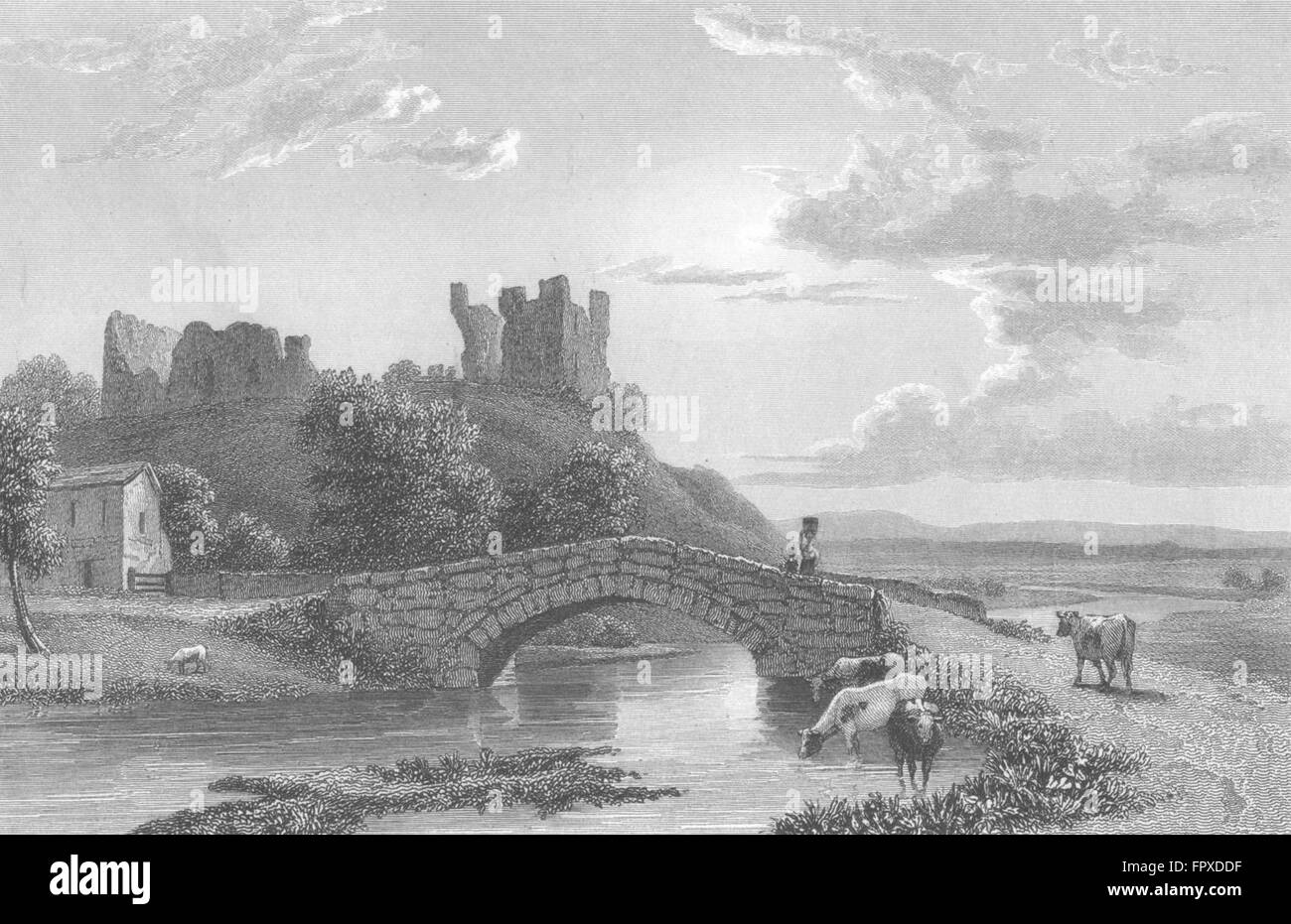 WESTMORLAND: Brough Castle: Westall: Kendal -Finden, antique print 1830 ...