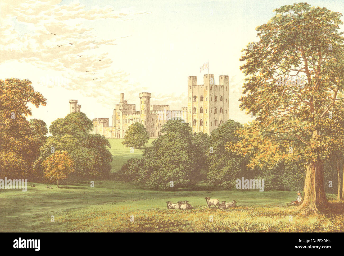 WALES: Penrhyn Castle: Bartlett Gastineau, antique print c1892 Stock ...