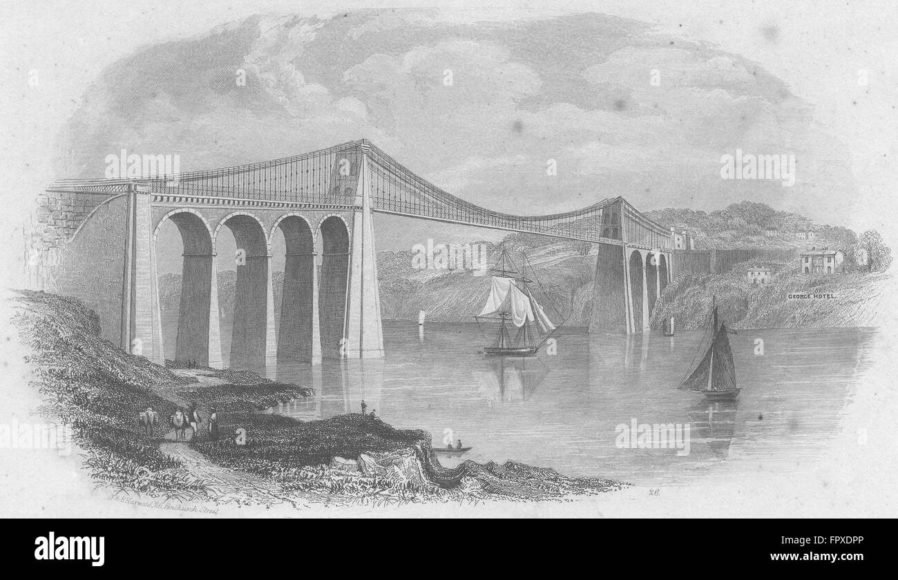 Menai bridge view Black and White Stock Photos & Images - Alamy