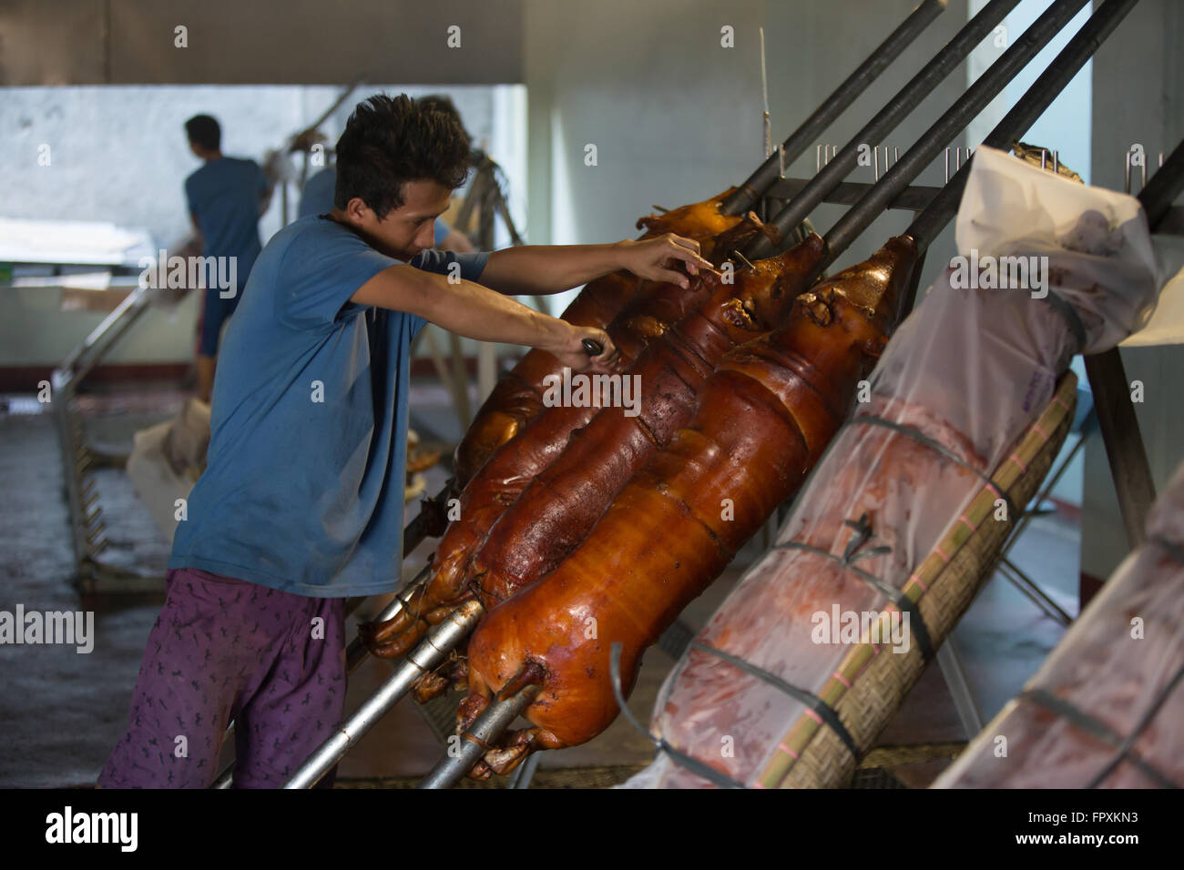 A culinary dish of the Philippines is a spit roasted pig known as ...