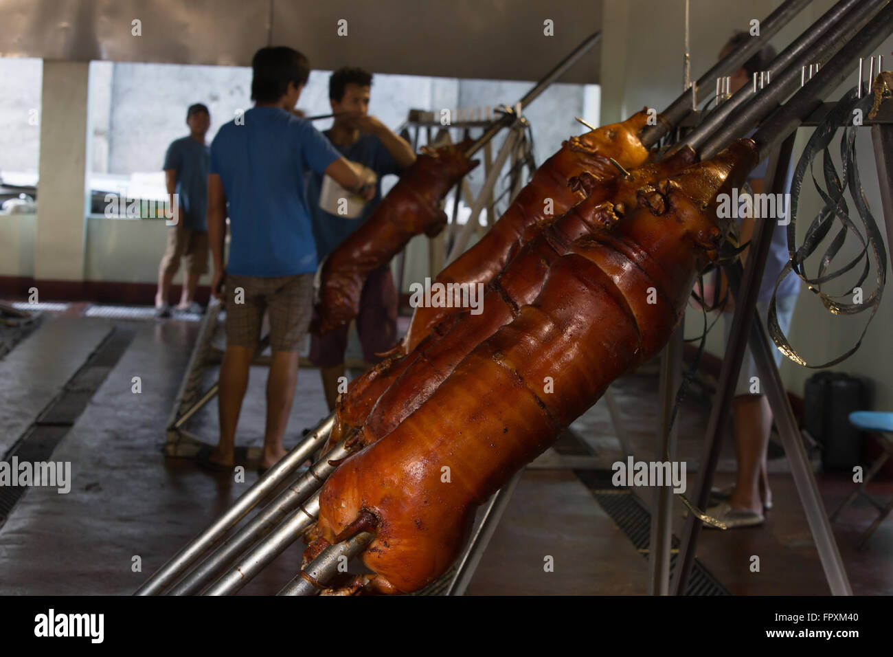 A culinary dish of the Philippines is a spit roasted pig known as ...