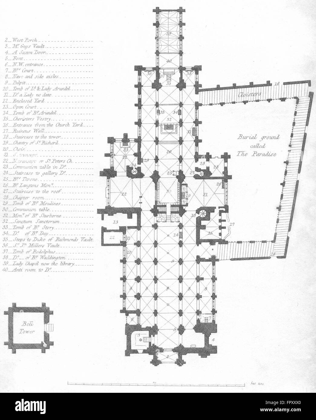 CHICHESTER: Cathedral, groining of roof: Storer, antique print 1814 ...