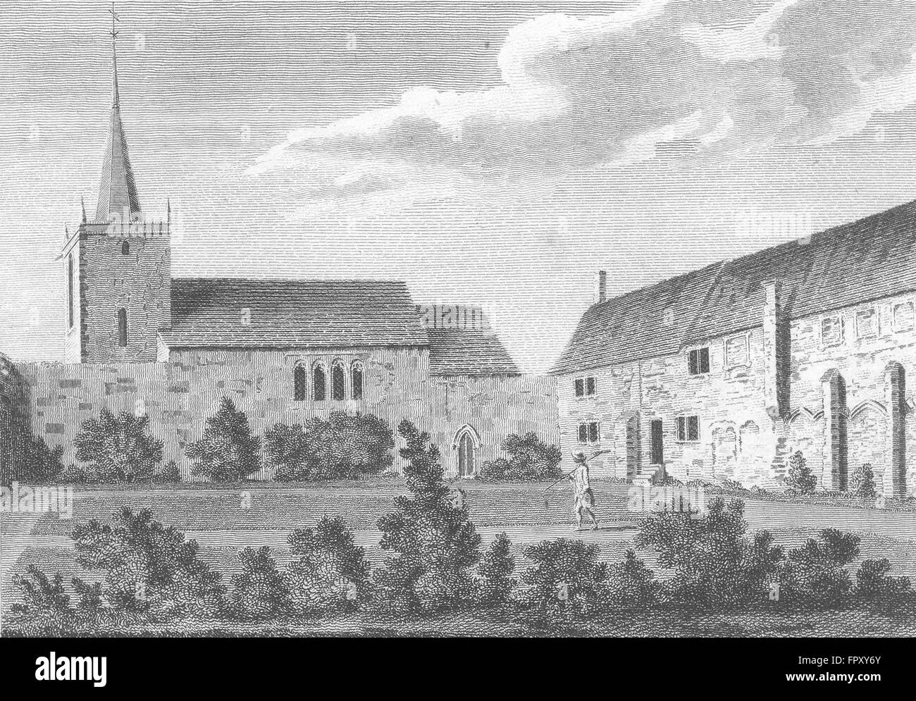 SUSSEX: Eastbourne, Priory: Grose, antique print 1783 Stock Photo - Alamy