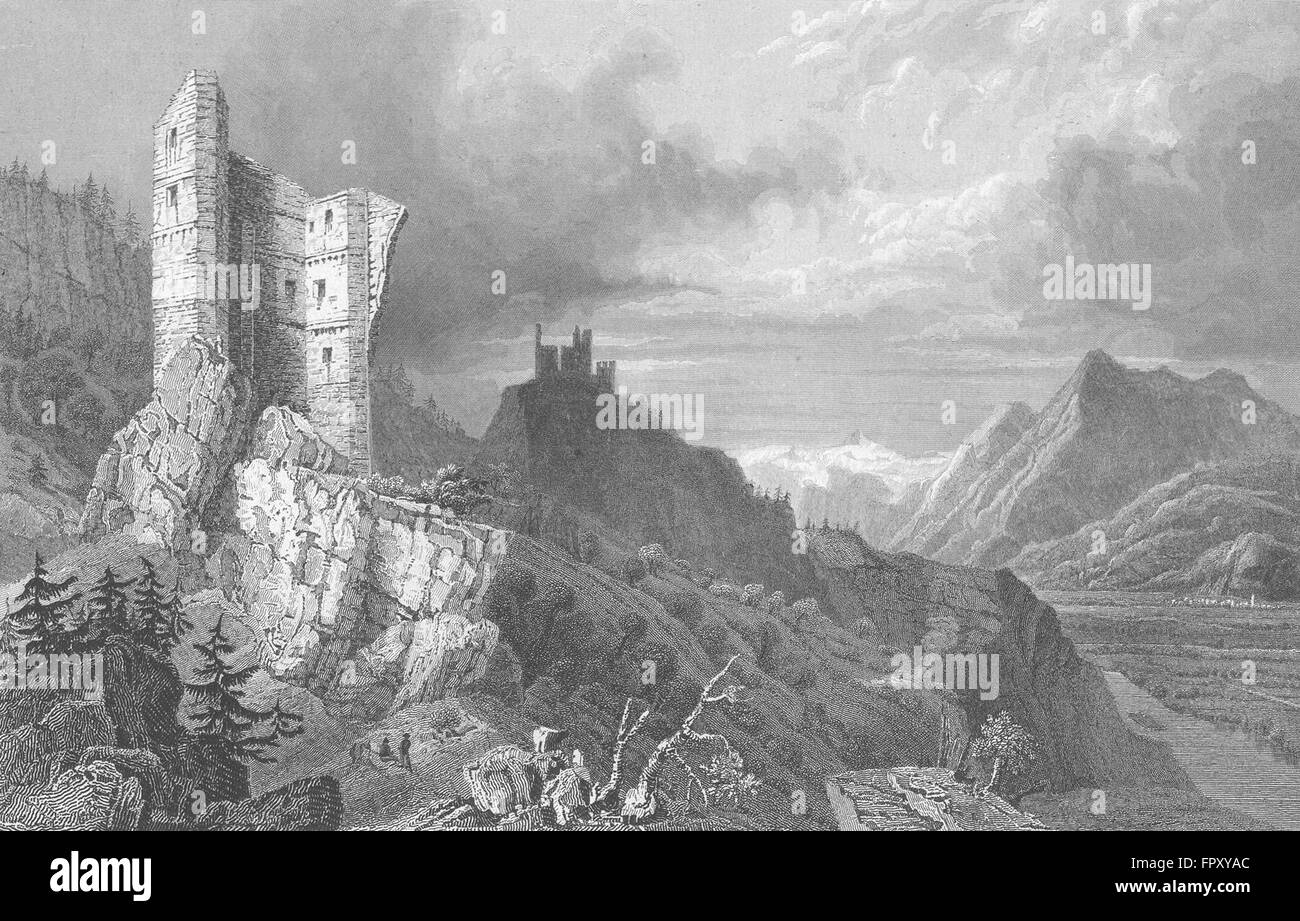 Lichtenstein ruins Black and White Stock Photos & Images - Alamy