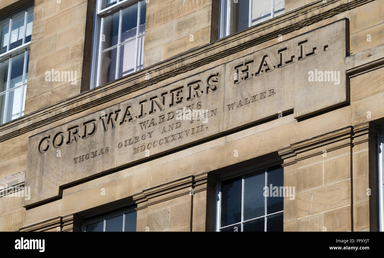 Sign Cordwainers Hall in Newcastle upon Tyne, North East England, UK ...