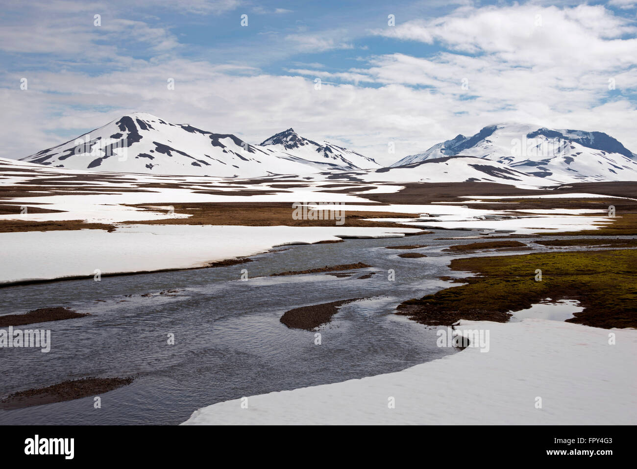 Iceland snowy volcano landscape hi-res stock photography and images - Alamy