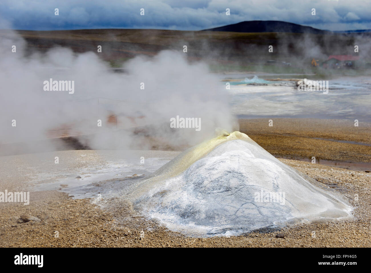 Geothermal area Hveravellir, hot springs at Kjalvegur, Vysočina Region ...