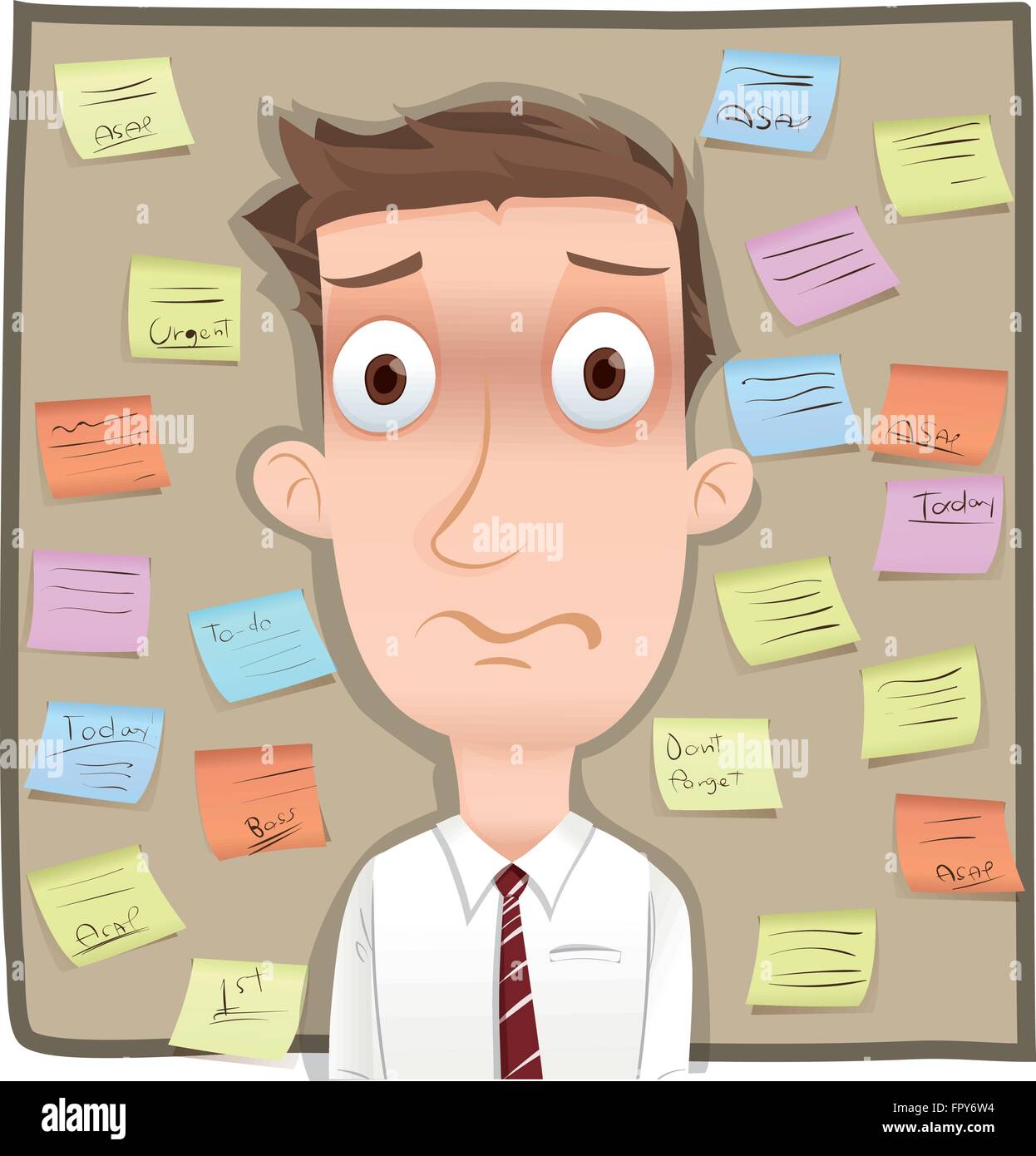 Cartoon businessman with sticky note Stock Vector Image & Art - Alamy
