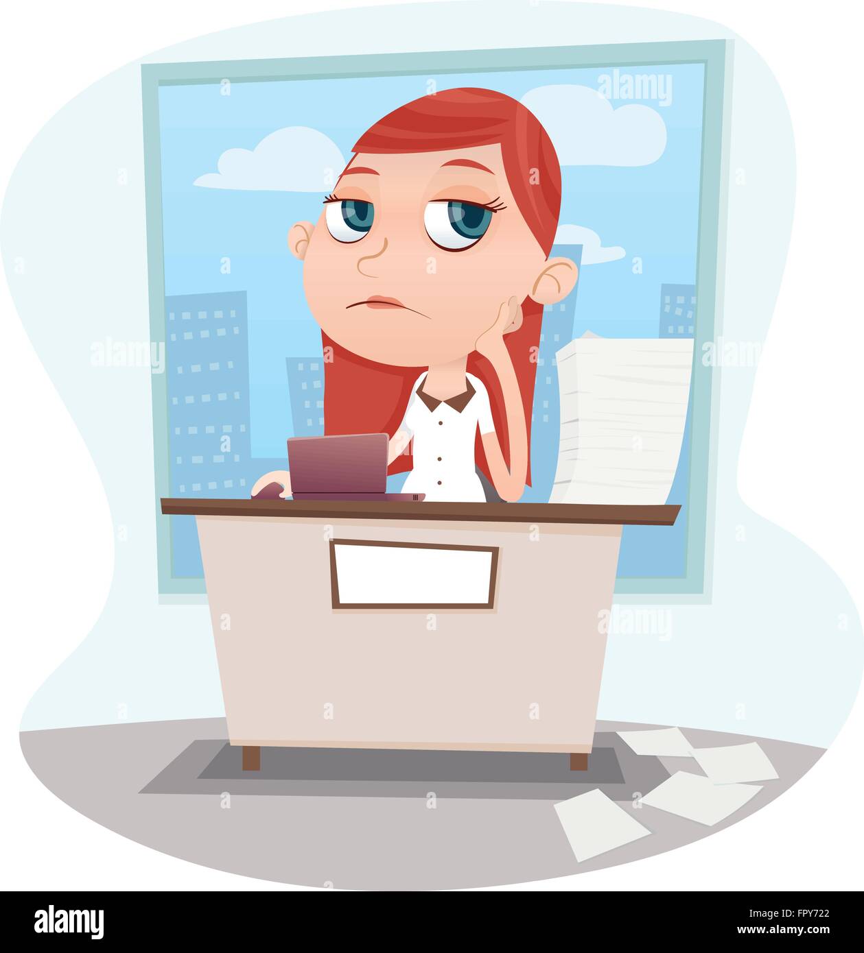 Cartoon bored woman hi-res stock photography and images - Alamy