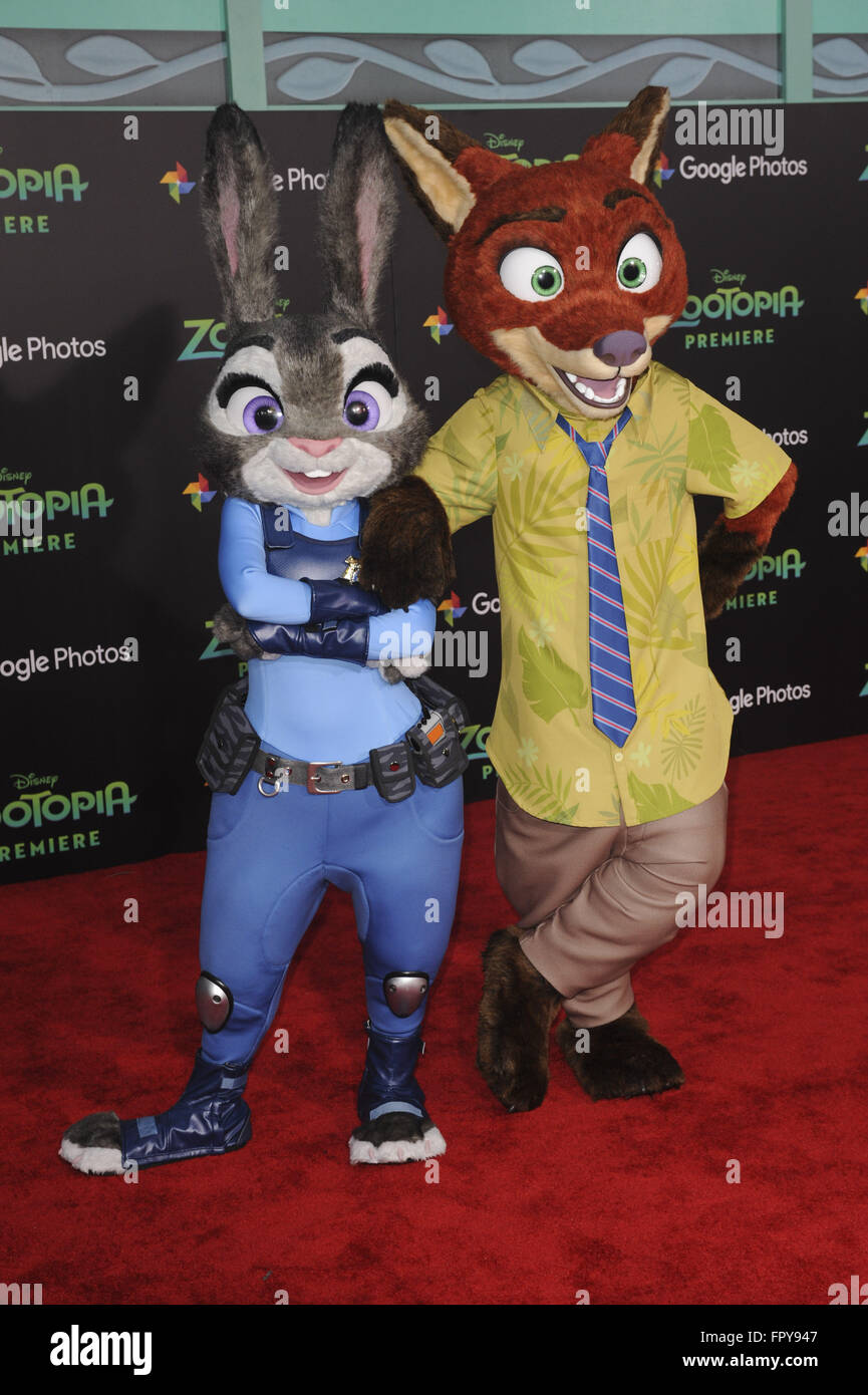 Premiere of Walt Disney Animation Studios' 'Zootopia' at the El Capitan ...