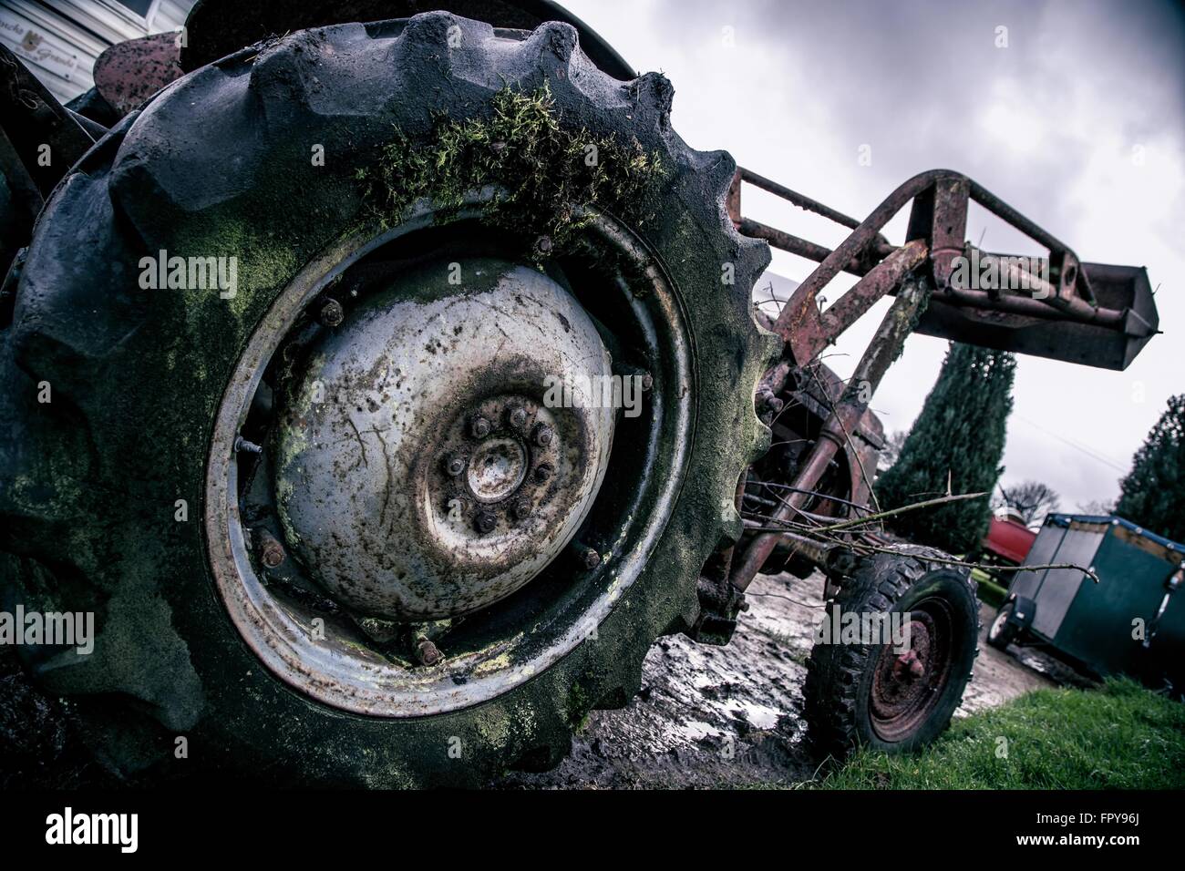 Old Tractor in need of repair before it can be used again for farm work ...