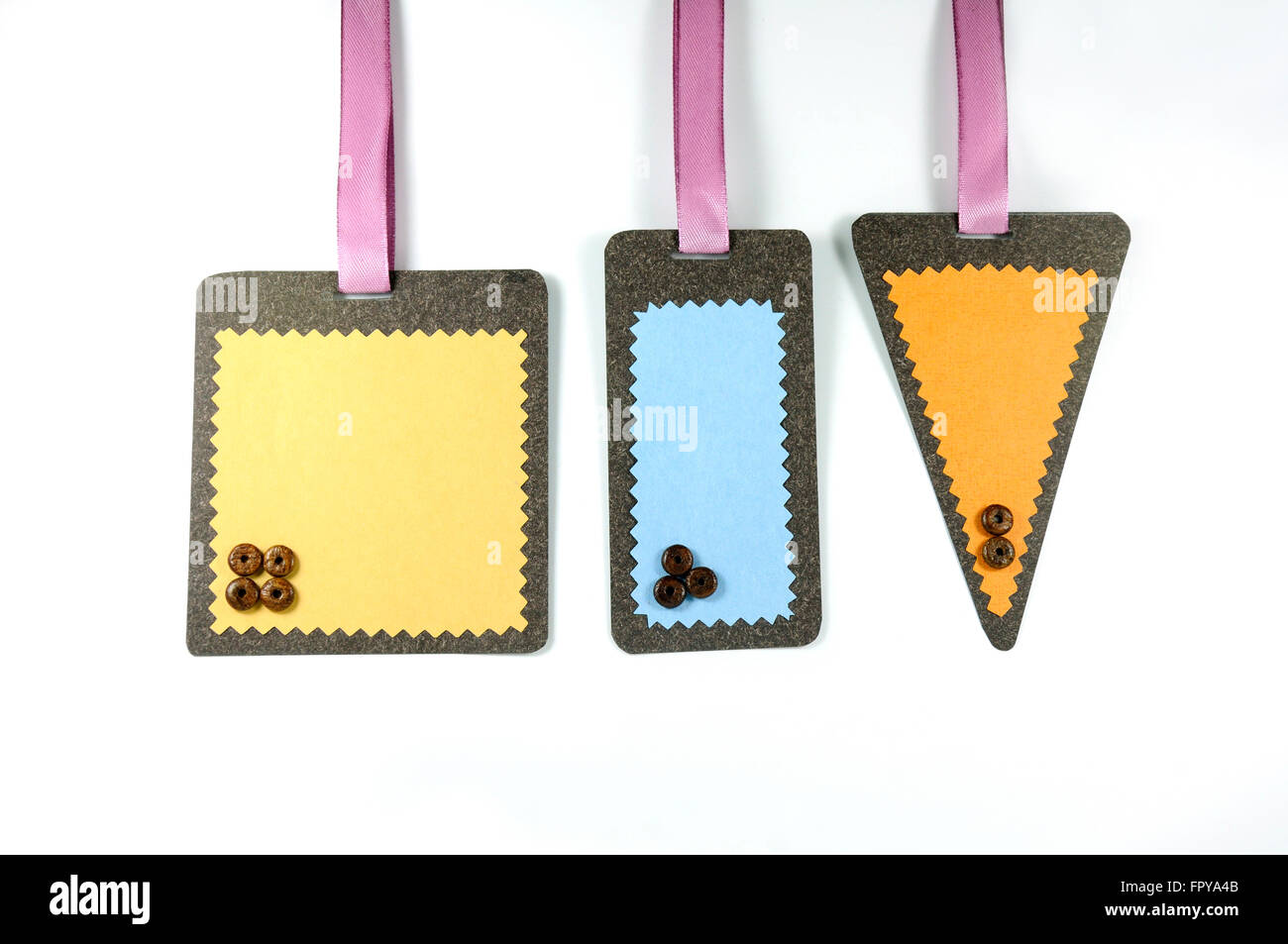 Different shapes of labels on white isolated background Stock Photo - Alamy