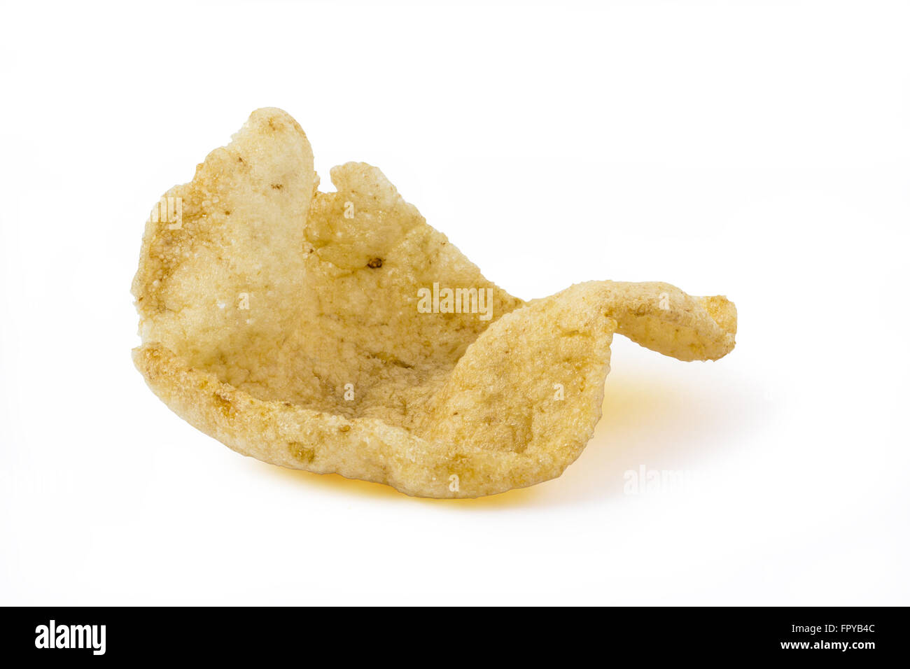 Prawn cracker isolated on white background and clipping path Stock ...