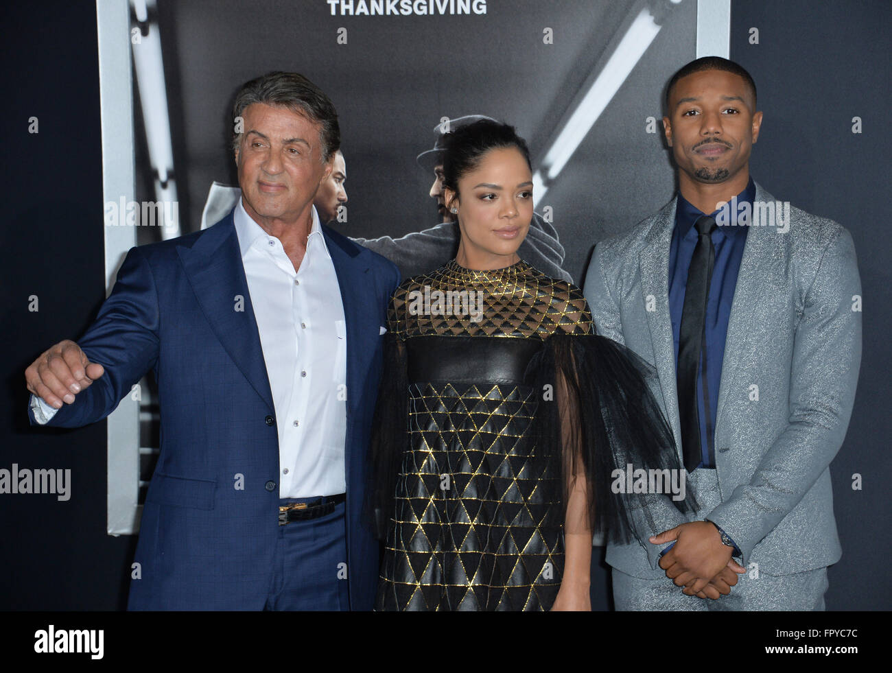 LOS ANGELES, CA - NOVEMBER 19, 2015: Actors Sylvester Stallone ...