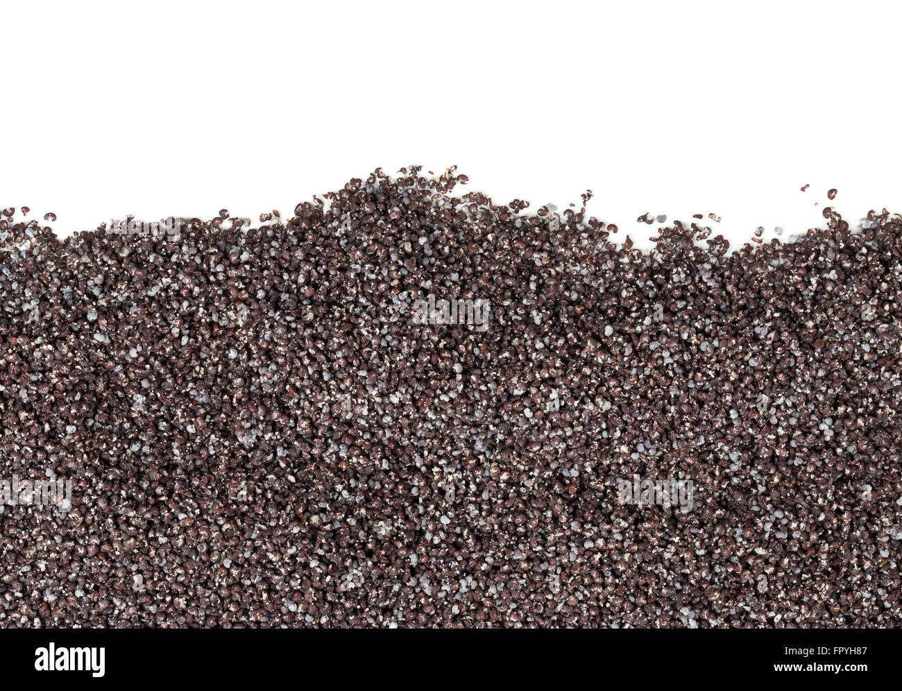 Raw poppy seeds border over white background Stock Photo - Alamy