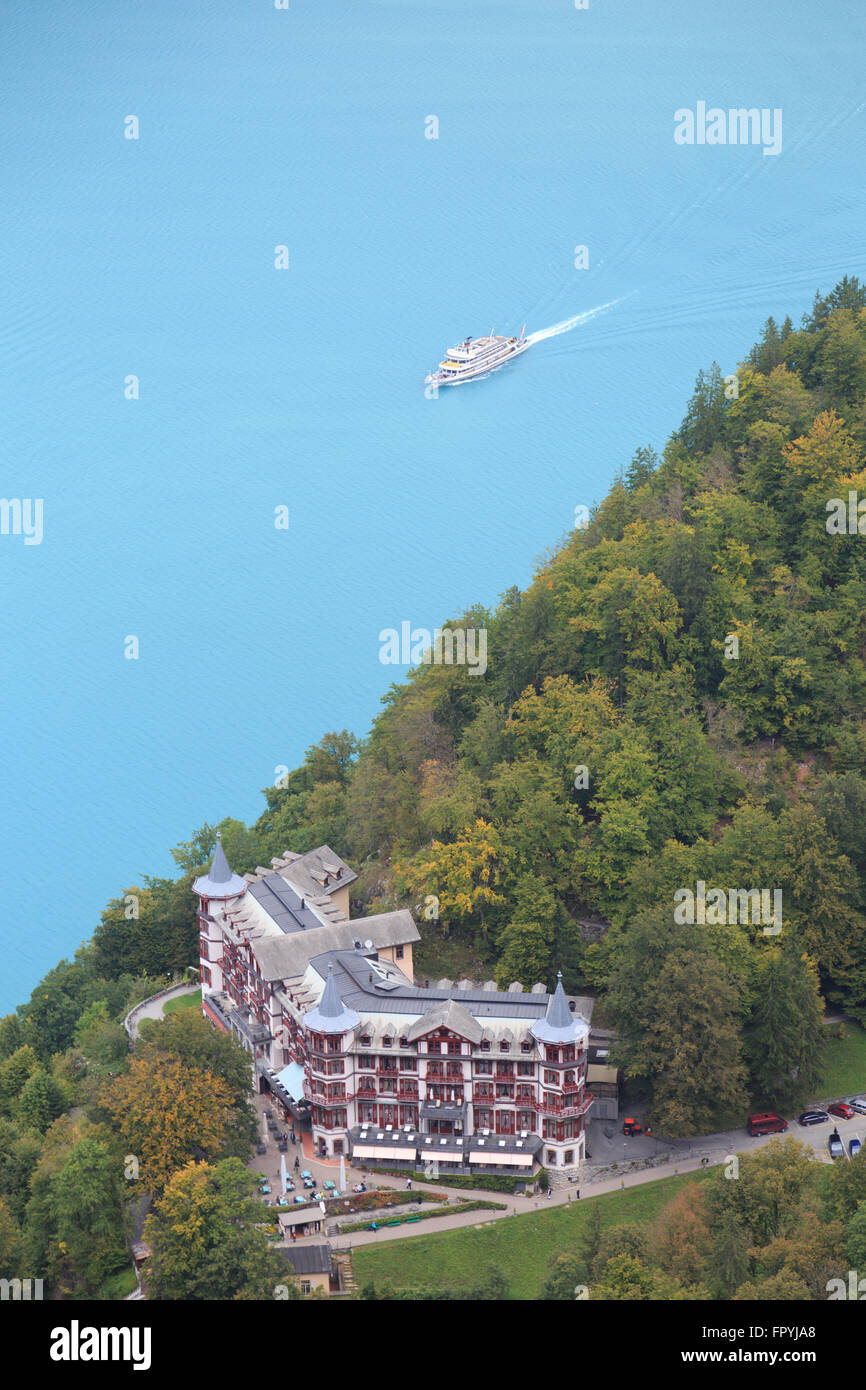 A photograph of a passenger ferry on Lake Brienz in Switzerland Stock ...