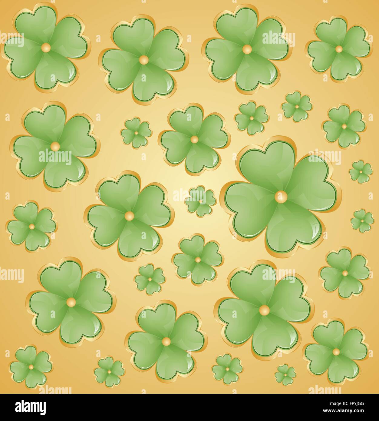 St. Patrick's day background in golden colors. Vector illustration ...