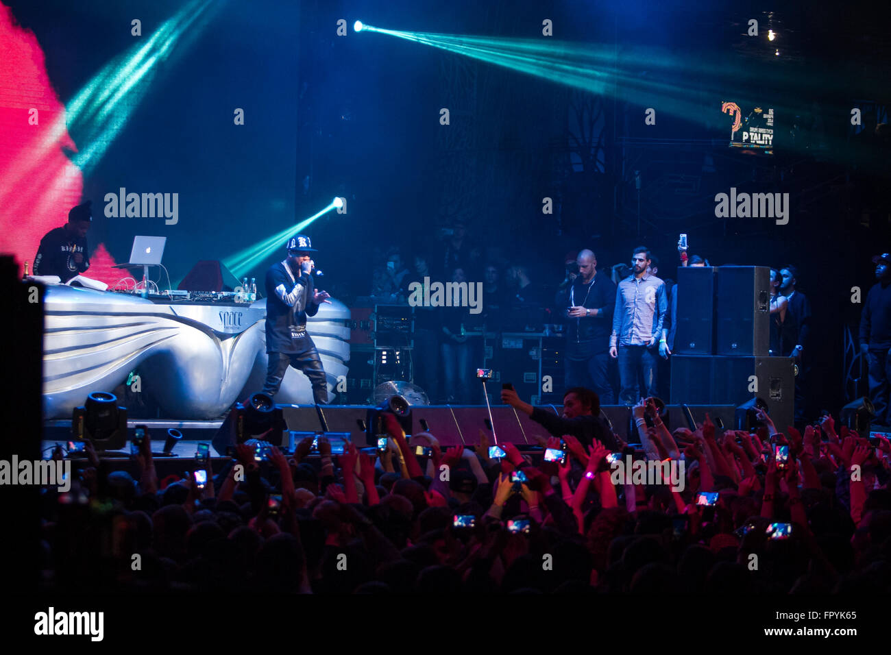 MOSCOW - 22 NOVEMBER, 2014 : American rap singer Tyga performing at ...