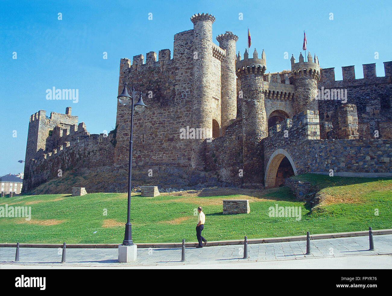 Temple castle. Ponferrada, Leon province, Castilla Leon, Spain Stock ...