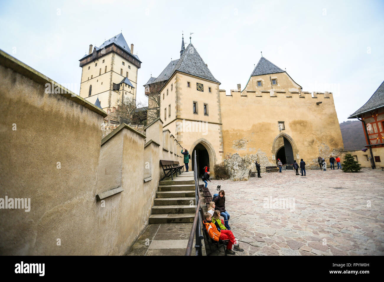 Karlštejnská, Czech Republic. 19th Mar, 2016. Karlstejn Castle or ...