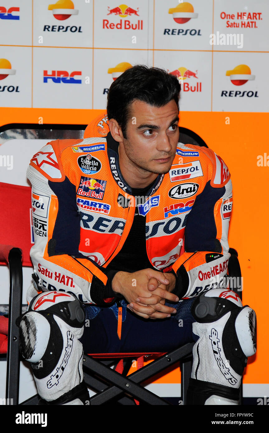 Losail, Qatar. 19th Mar, 2016. Dani Pedrosa (Repsol Honda) on pit ...