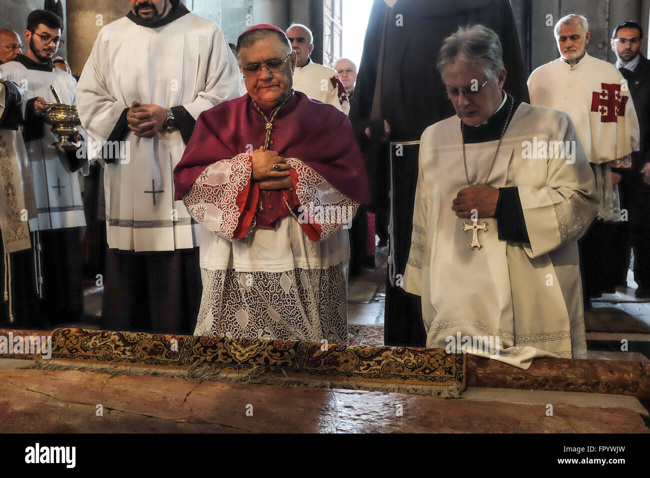 Jerusalem, Israel. 20th March, 2016. Latin Patriarch of Jerusalem ...