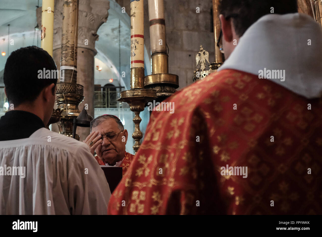 Jerusalem, Israel. 20th March, 2016. Latin Patriarch of Jerusalem ...