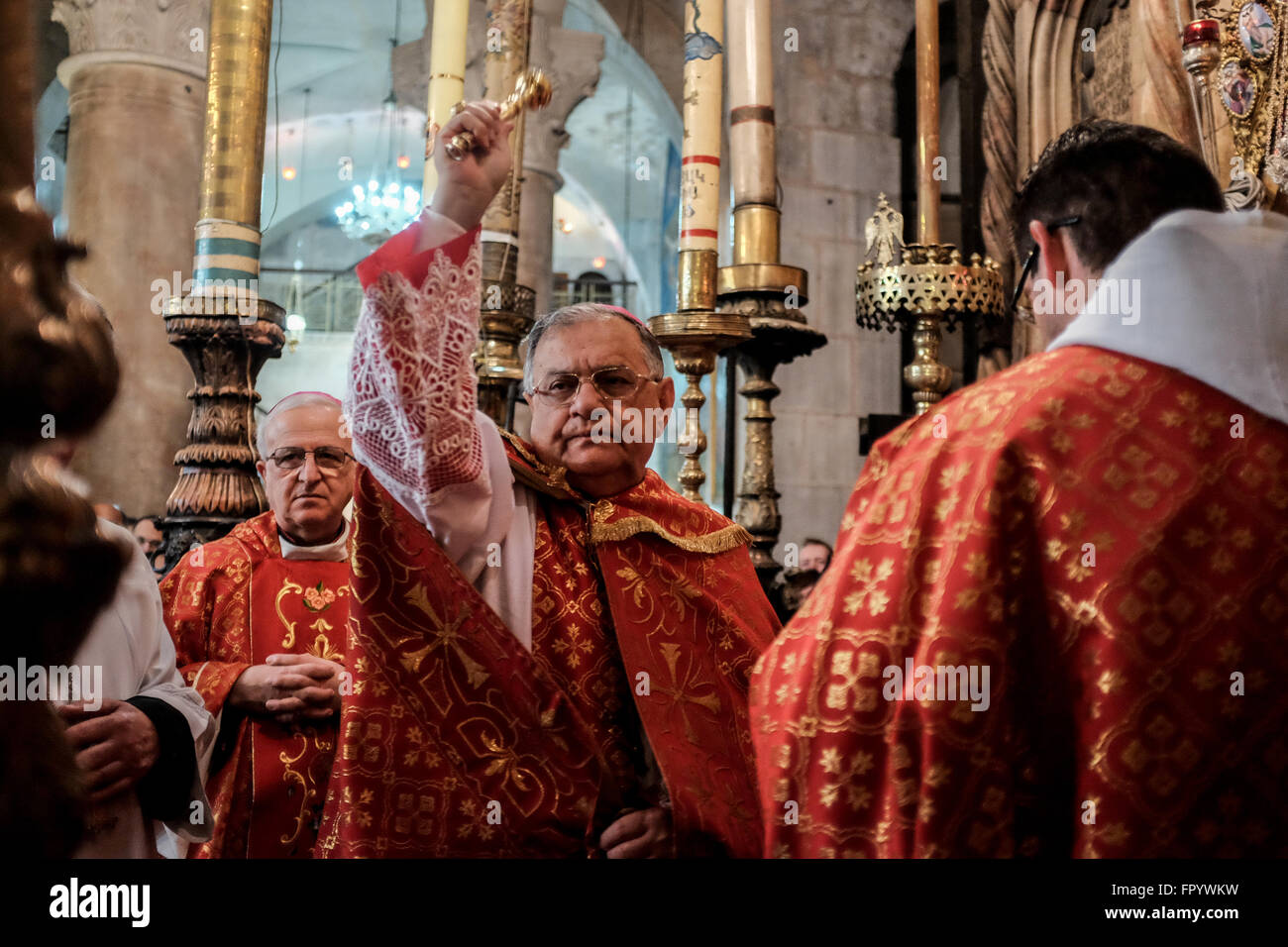 Jerusalem, Israel. 20th March, 2016. Latin Patriarch of Jerusalem ...