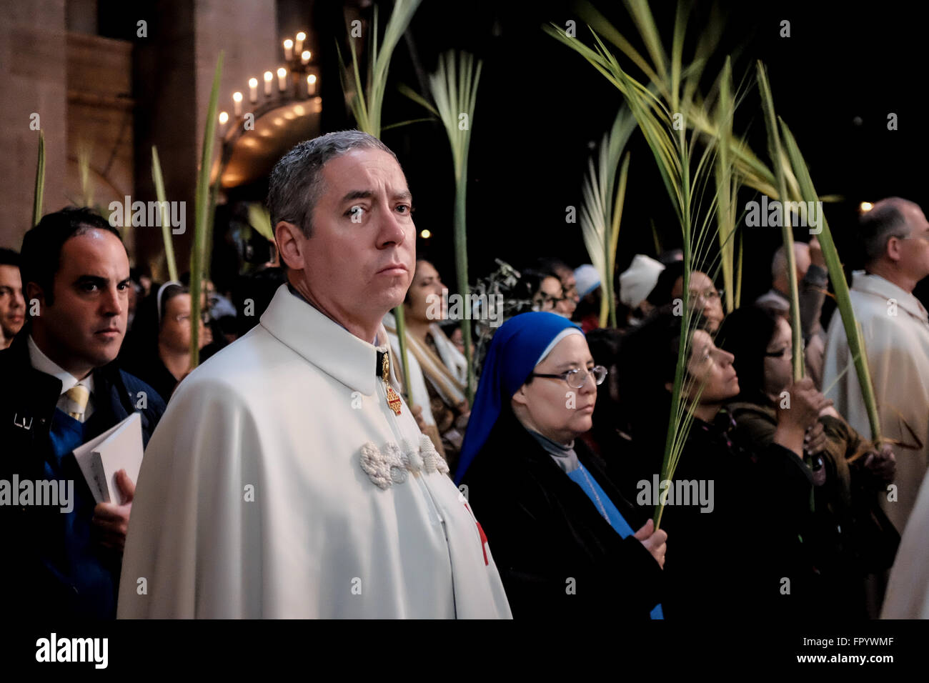 Jerusalem, Israel. 20th March, 2016. Priests and faithful partake in ...