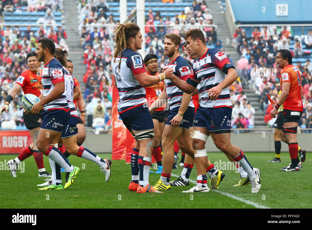 Tokyo, Japan. 19th Mar, 2016. Rebels team group (Rebels) Rugby : Super ...