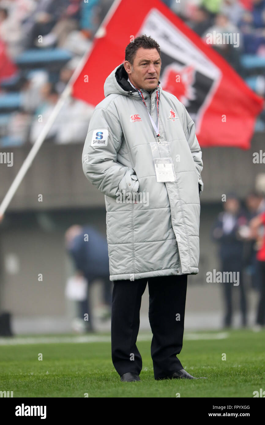 Tokyo, Japan. 19th Mar, 2016. Mark Hammett Head Coach (Sunwolves) Rugby ...