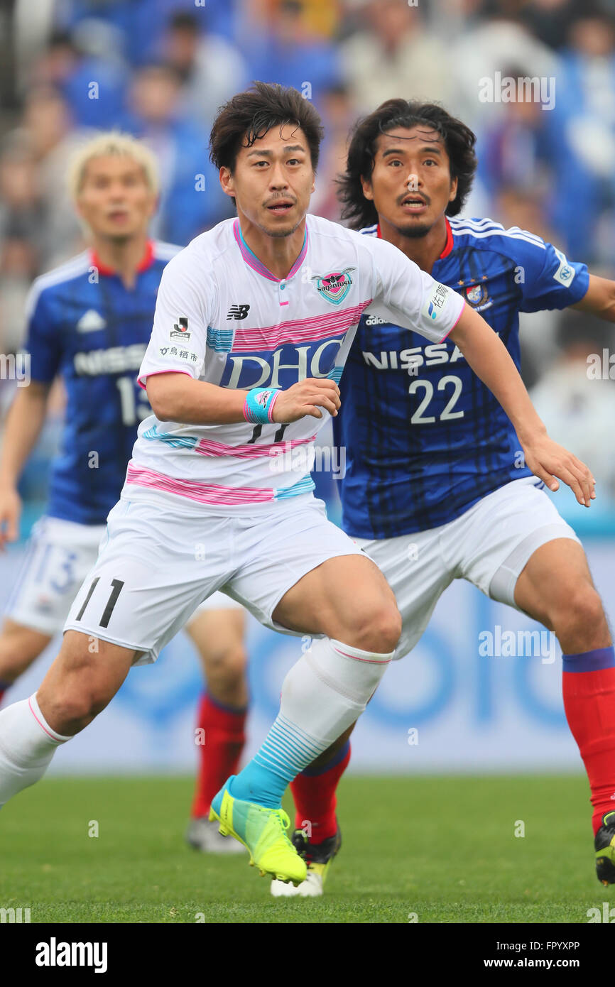 (L to R) Yohei Toyoda (Sagan), Yuji Nakazawa (F Marinos), MARCH 19 ...