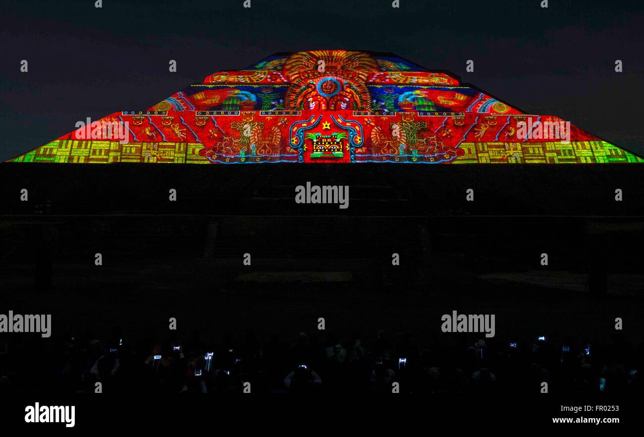 Mexico City, Mexico. 20th Mar, 2016. The pyramid of the Sun & Moon at ...