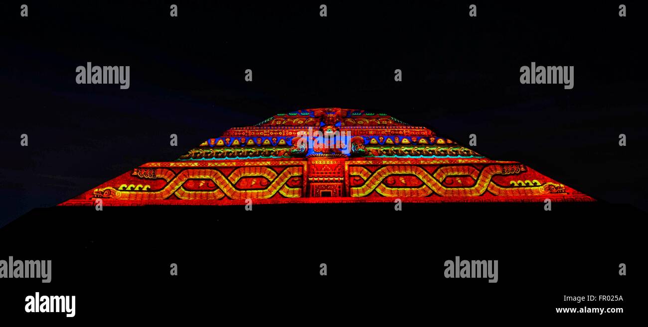 Mexico City, Mexico. 20th Mar, 2016. The pyramid of the Sun & Moon at ...