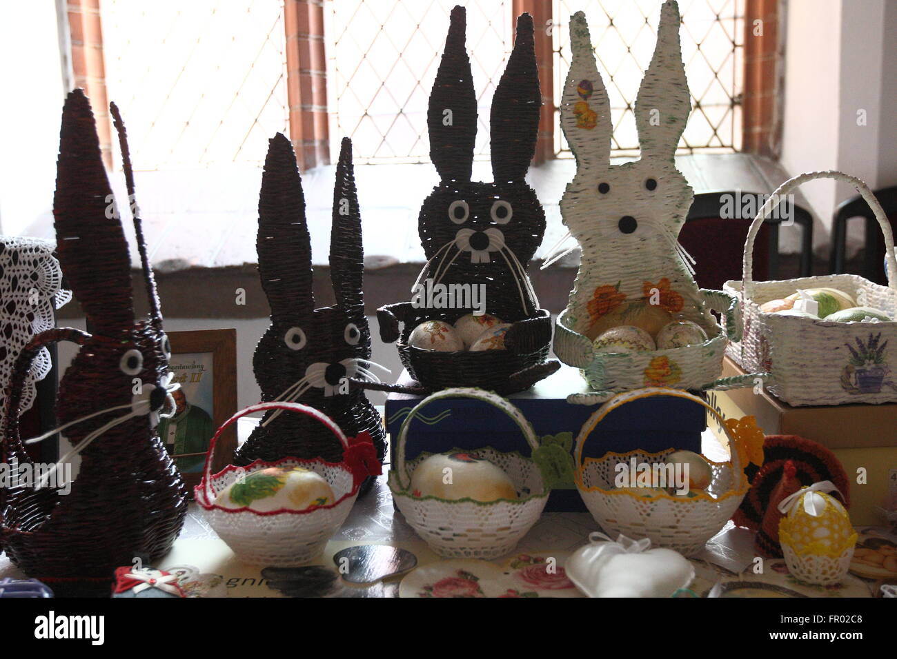 Pelplin, Poland 20th, March 2016 People attend the Easter market during ...
