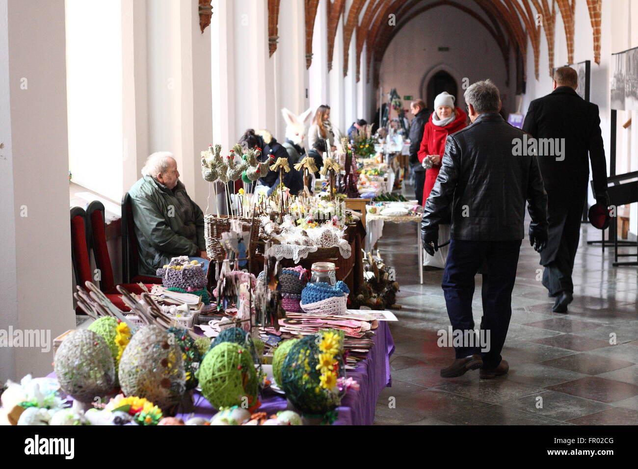 Pelplin, Poland 20th, March 2016 People attend the Easter market during ...